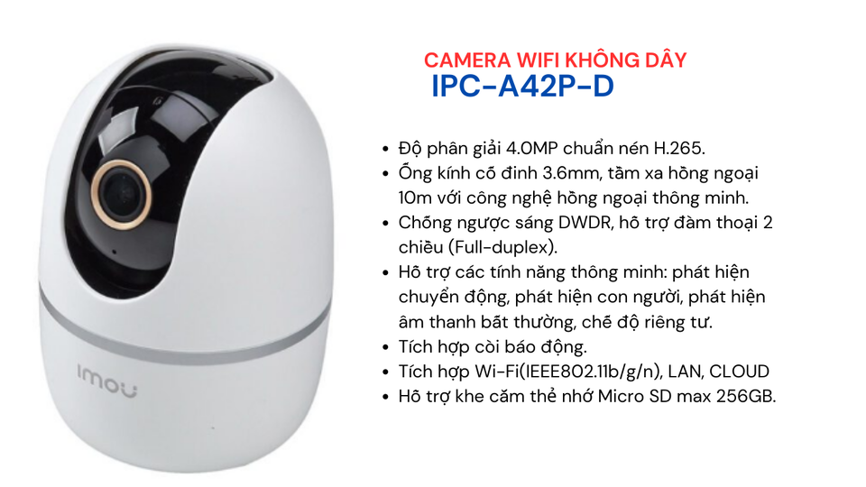 Camera WIFI IMOU IPC-A42P-D › Sản phẩm